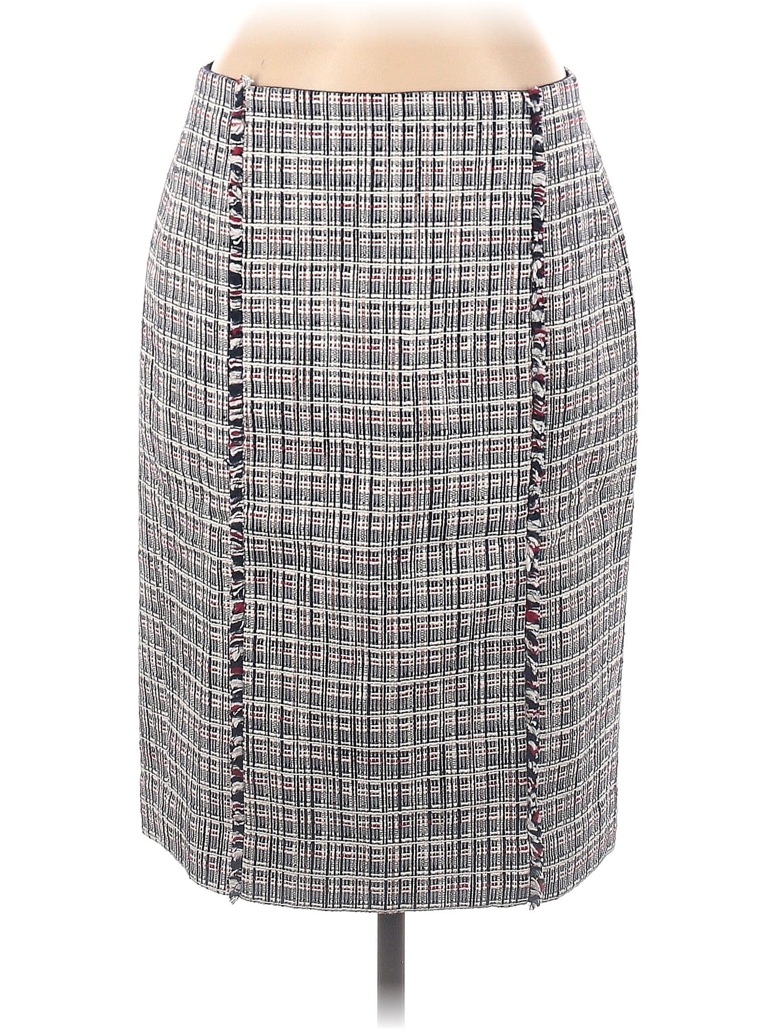 J Crew 100 Cotton Plaid Multi Color Gray Casual Skirt Size 8 78 Off