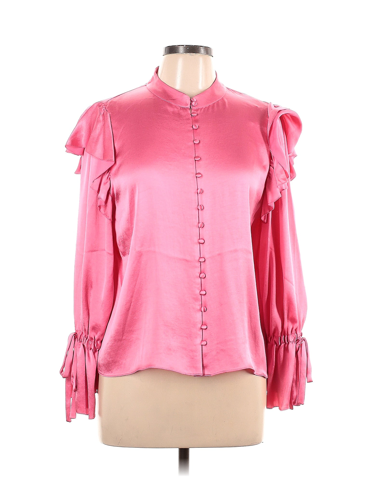 Alice Olivia Tie Dye Pink Long Sleeve Blouse Size L 78 Off Thredup
