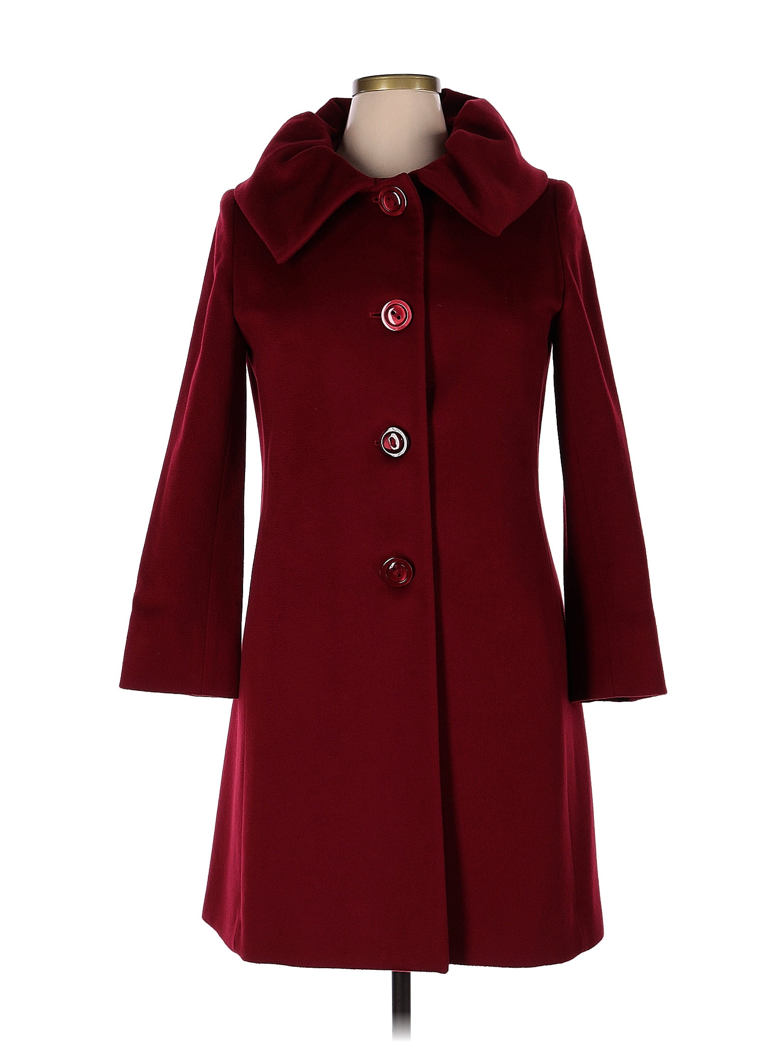 Cinzia Rocca Solid Maroon Burgundy Coat Size 16 - 70% off | thredUP