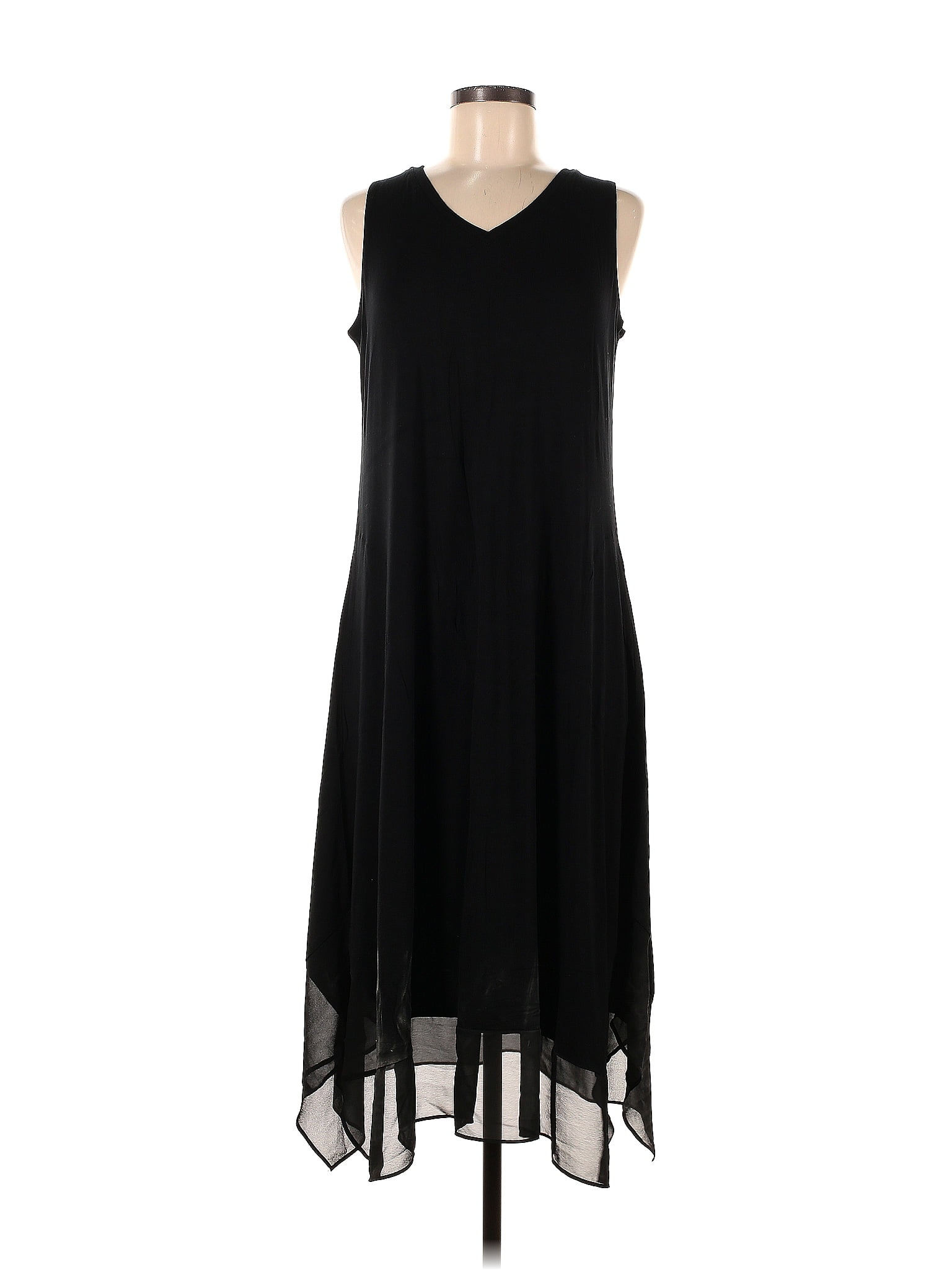 LOGO by Lori Goldstein Solid Black Casual Dress Size M - 74% off | thredUP