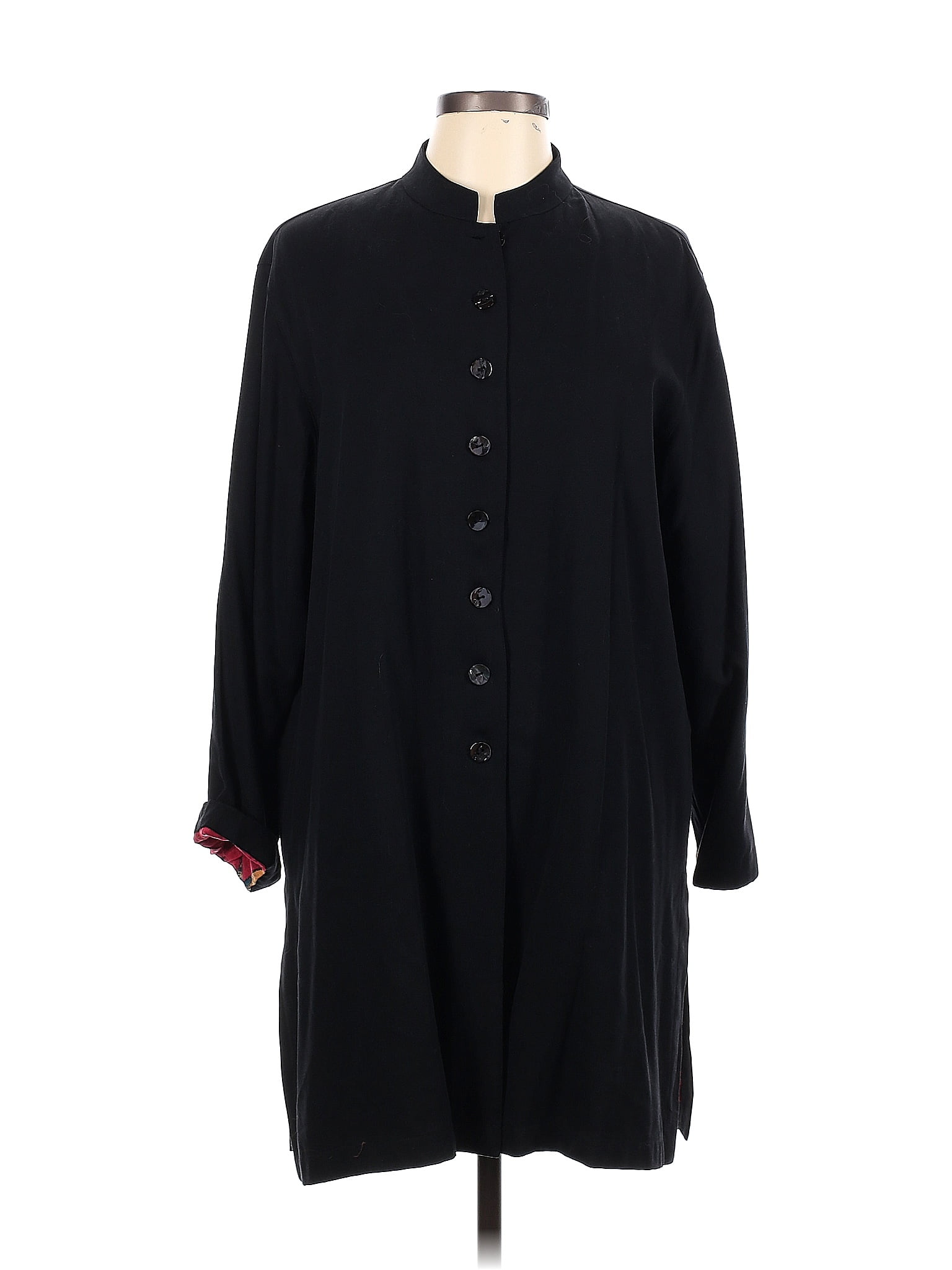 Chico's Design 100% Silk Solid Black Jacket Size Lg (2) - 66% off | thredUP