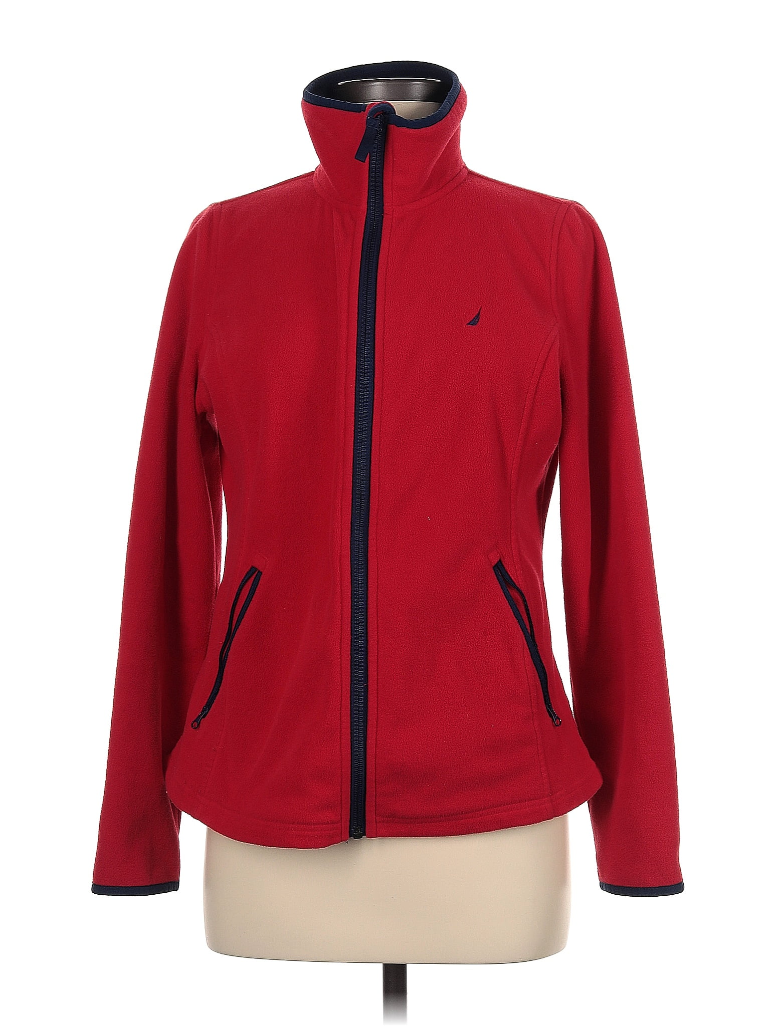 Nautica 100% Polyester Solid Red Fleece Size M - 68% off | ThredUp