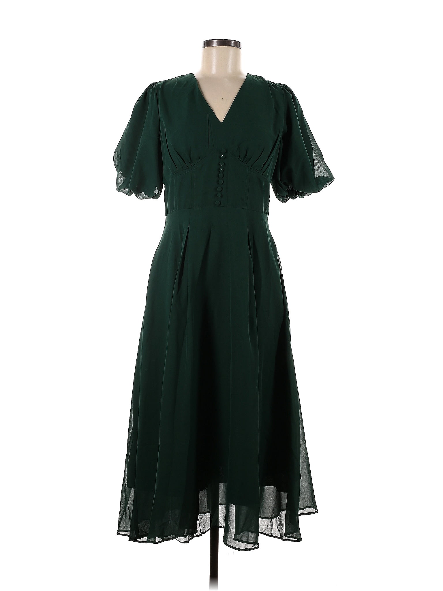 JJ's House 100% Polyester Green Casual Dress Size M - 78% off | thredUP