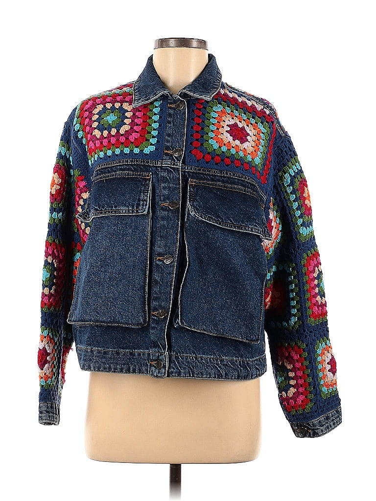 FARM Rio 100% Cotton Blue Denim Jacket Size XS - 35% off | thredUP