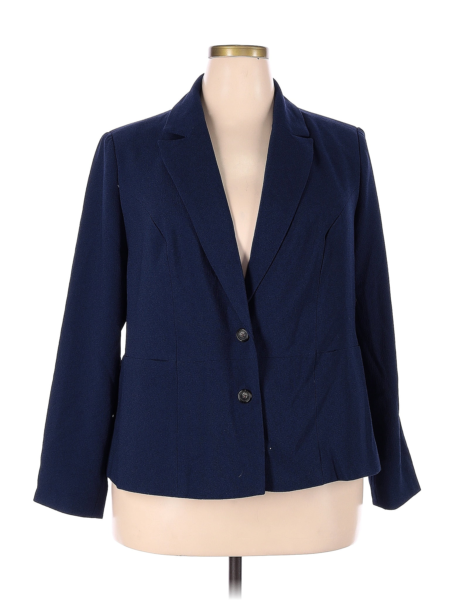 Jessica London Solid Blue Blazer Size 20 (Plus) - 66% off | thredUP