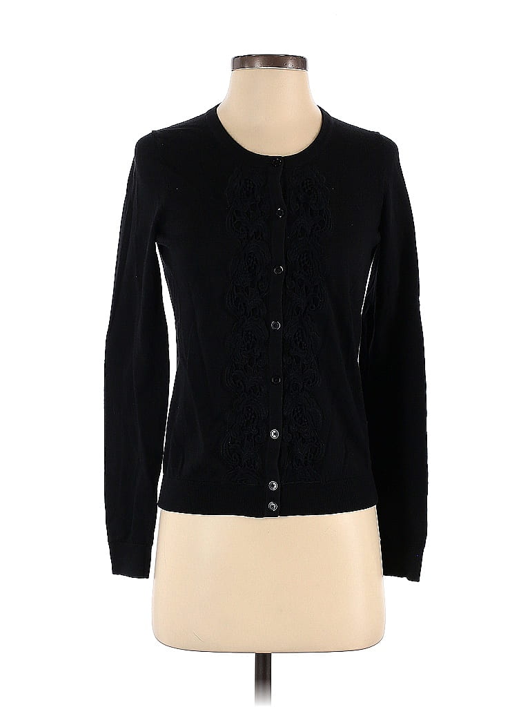 Talbots Color Block Solid Black Cardigan Size S - 80% off | thredUP