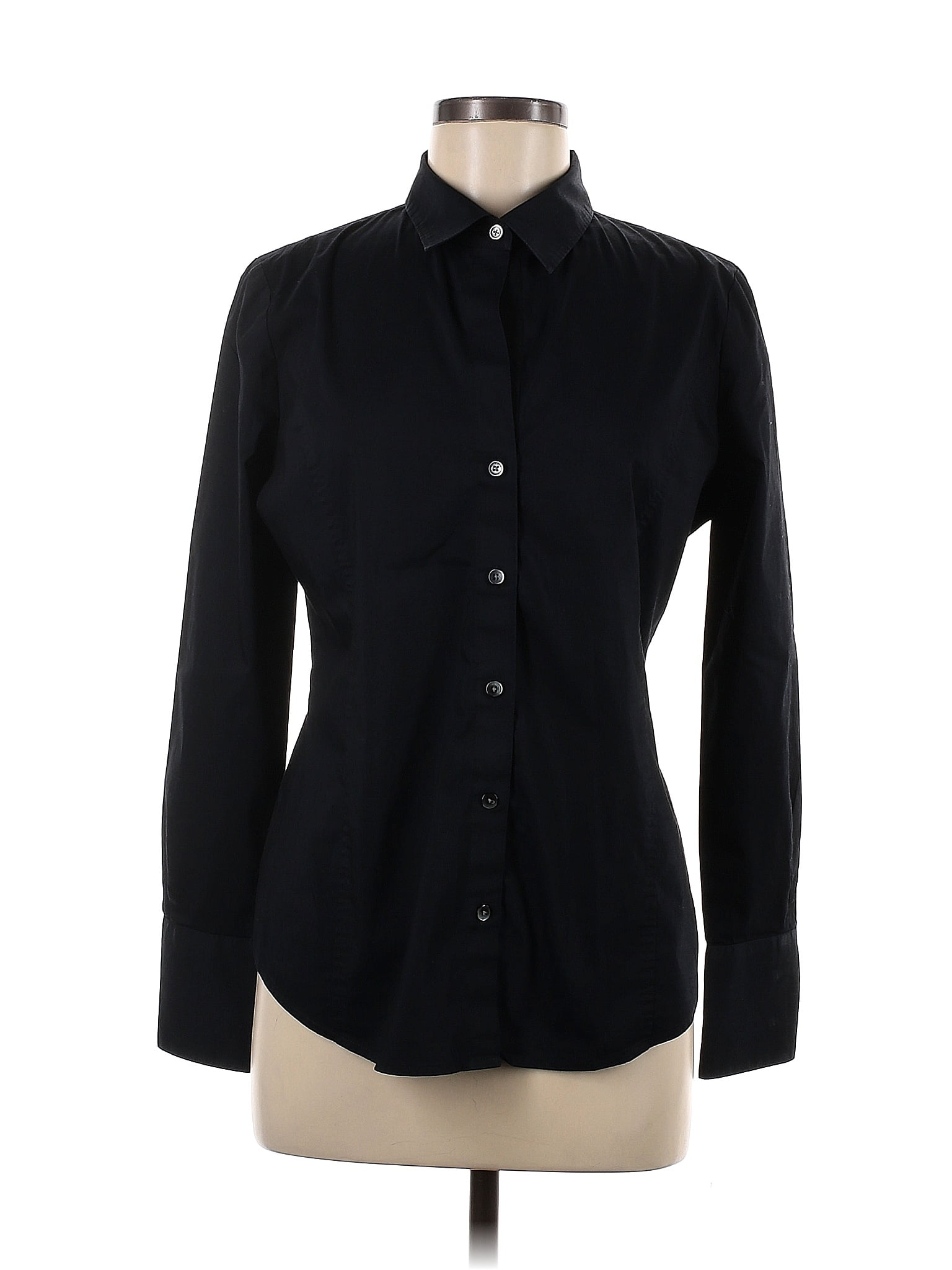 Calvin Klein Black Long Sleeve Button Down Shirt Size M 68 Off Thredup