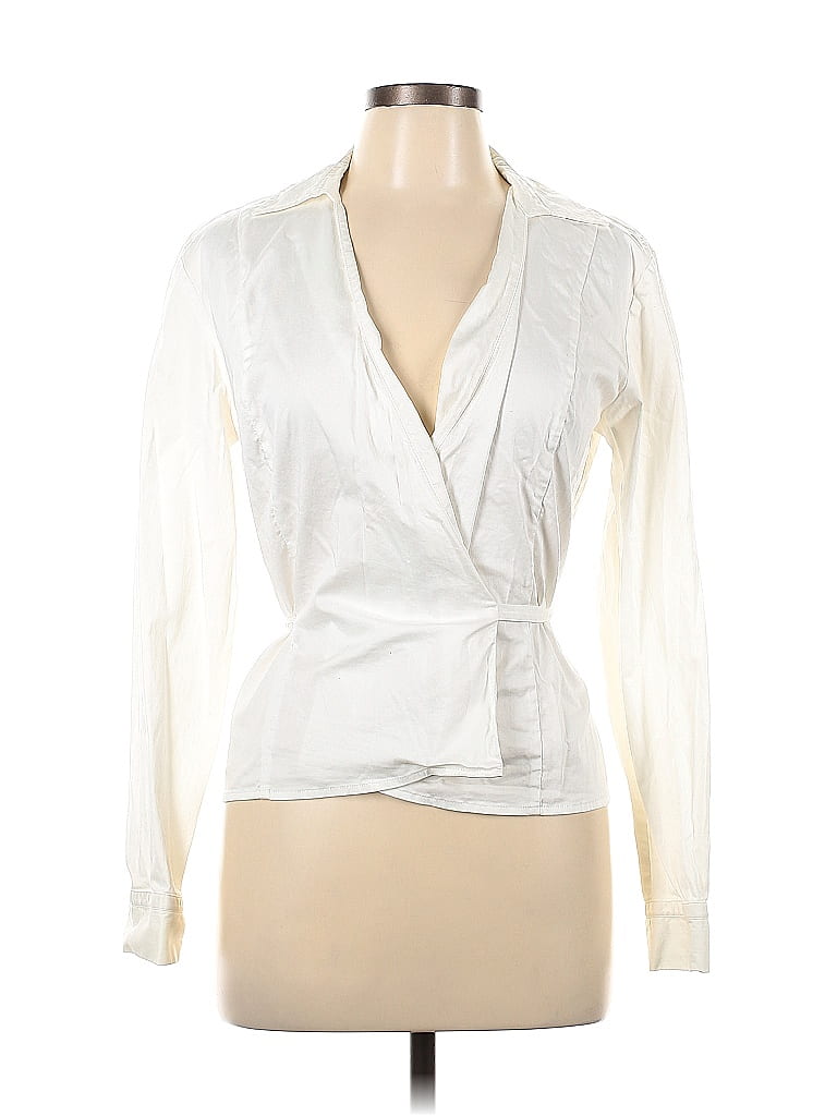 Ann Taylor Solid White Ivory Long Sleeve Button-Down Shirt Size 10 - 67% off | thredUP