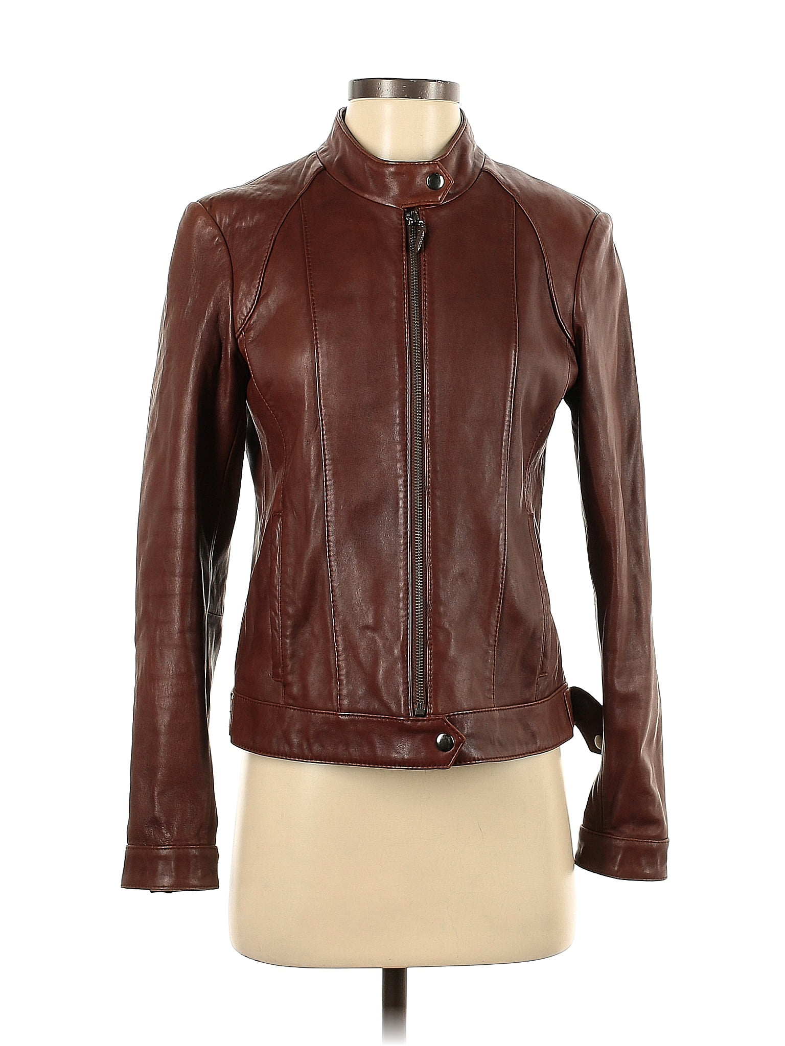 J. McLaughlin 100% Leather Solid Brown Leather Jacket Size S - 74% off | thredUP