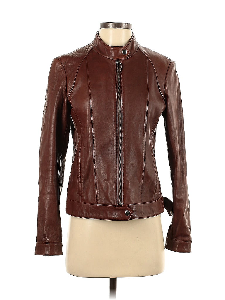 J. McLaughlin 100% Leather Solid Brown Leather Jacket Size S - 74% off | thredUP