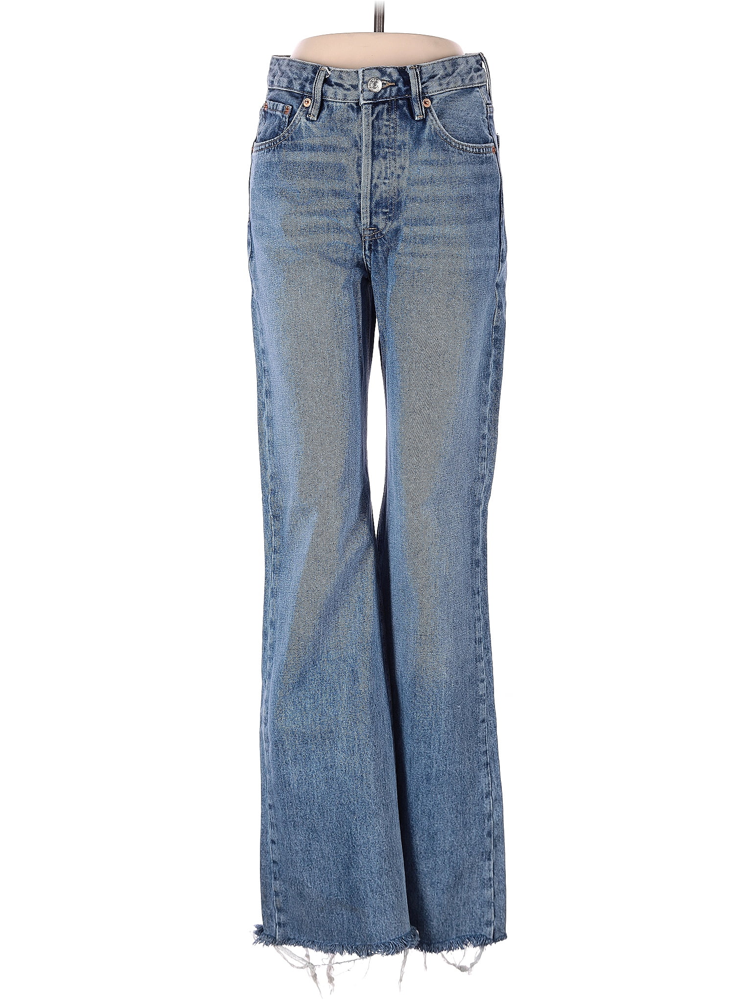 MNG 100% Cotton Solid Blue Jeans Size 4 - 47% off | thredUP