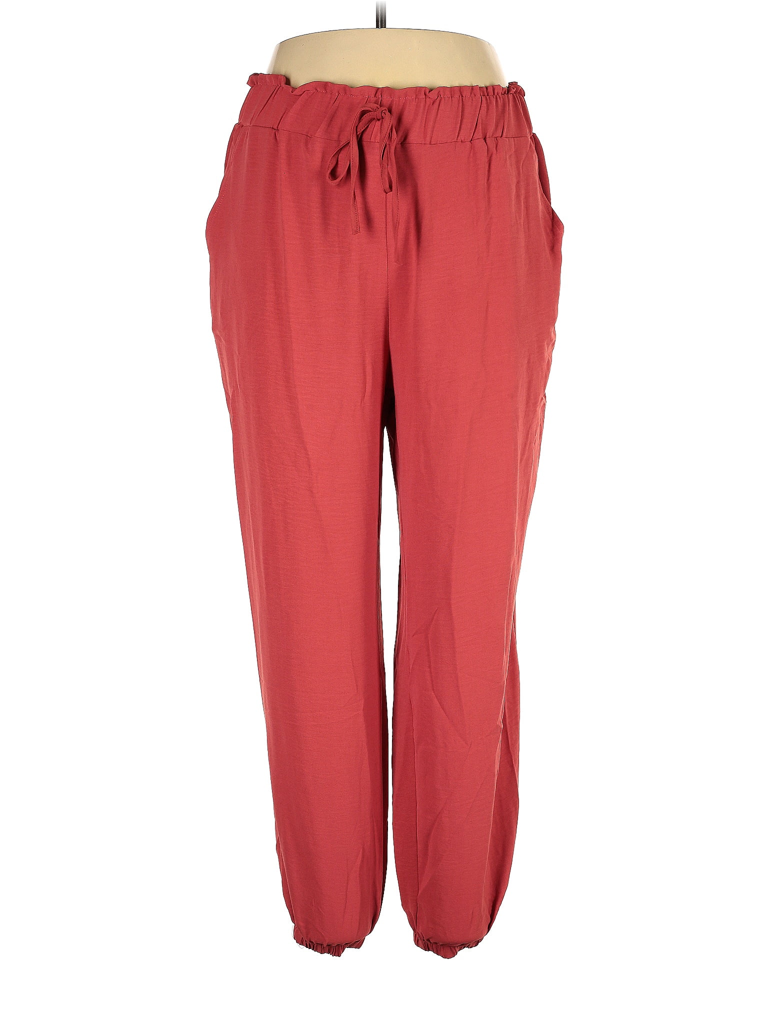 Assorted Brands 100% Polyester Solid Red Casual Pants Size XXL - 54% ...
