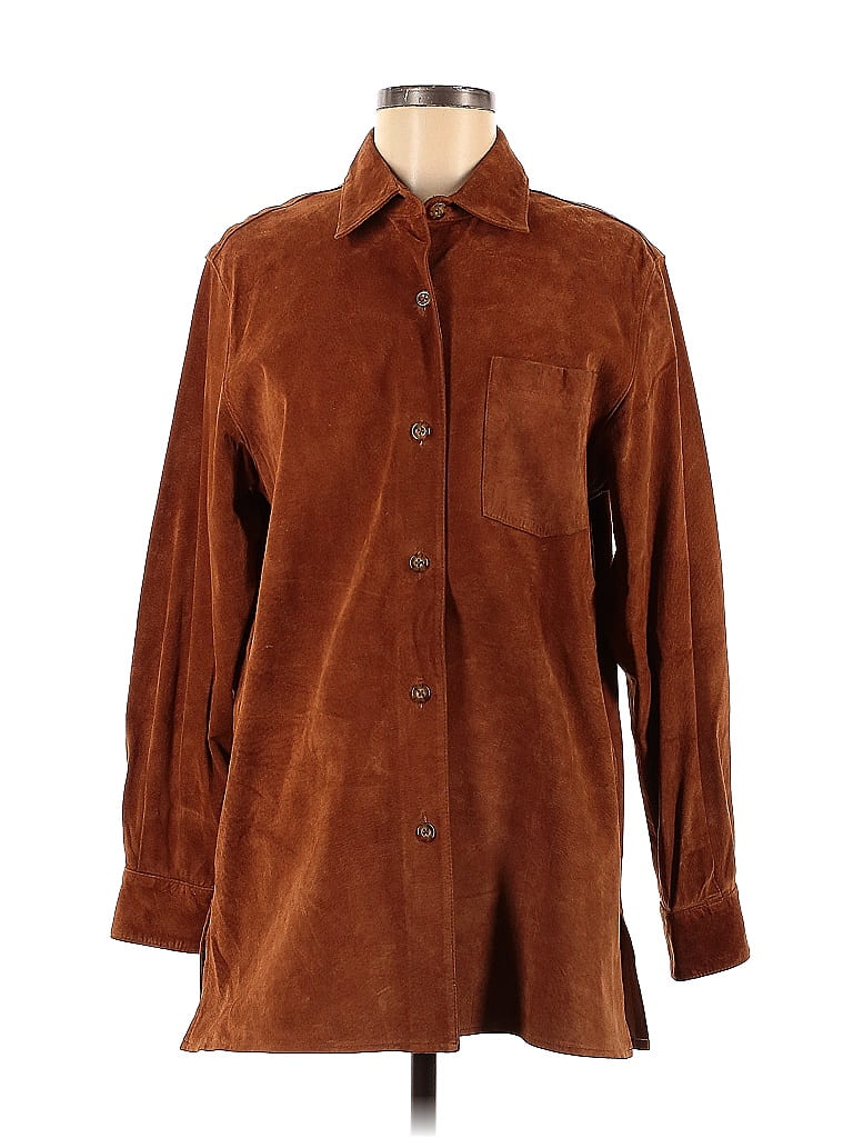 Valerie Stevens 100% Leather Solid Brown Leather Jacket Size M - 45% ...