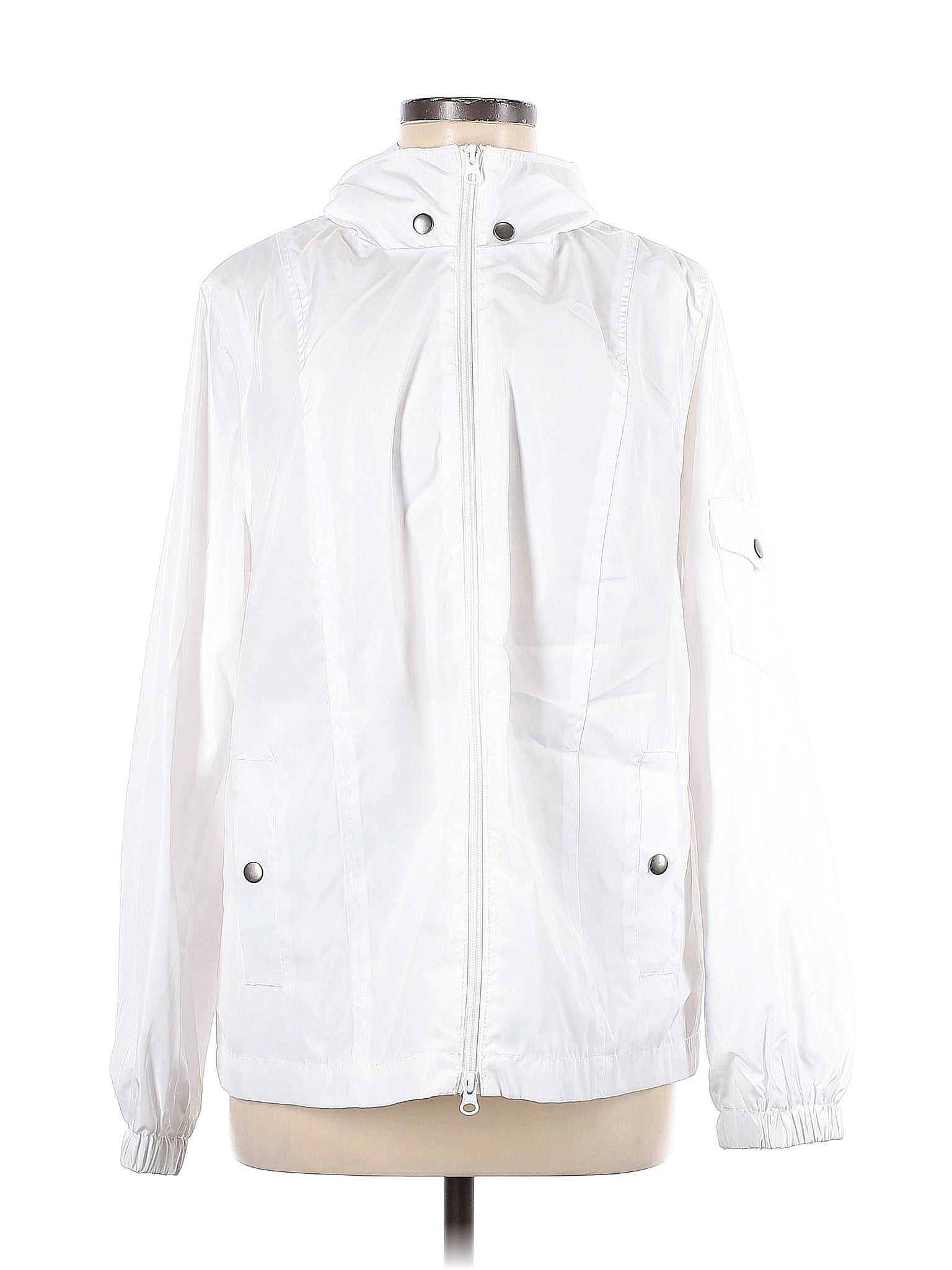 CAbi 100% Polyester Solid White Windbreaker Size M - 67% off | thredUP