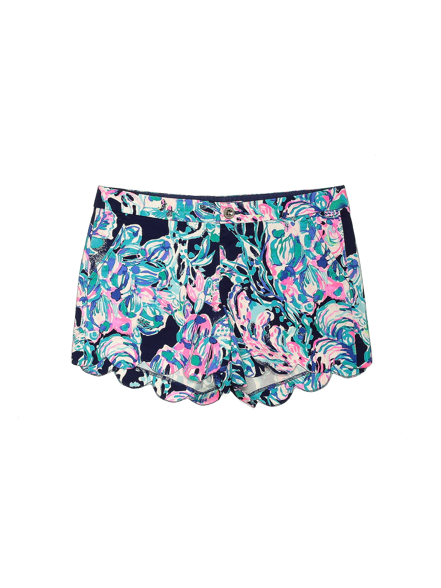 Lilly Pulitzer Floral Multi Color Blue Shorts Size 6 60 Off Thredup
