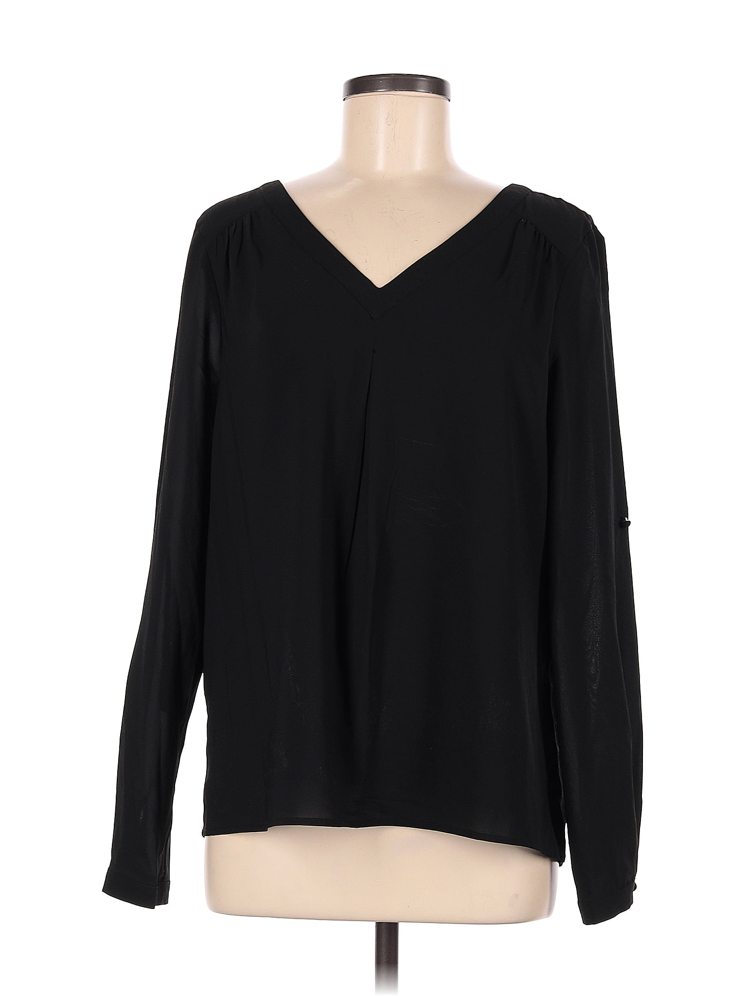 41hawthorn 100 Polyester Polka Dots Black Long Sleeve Blouse Size M