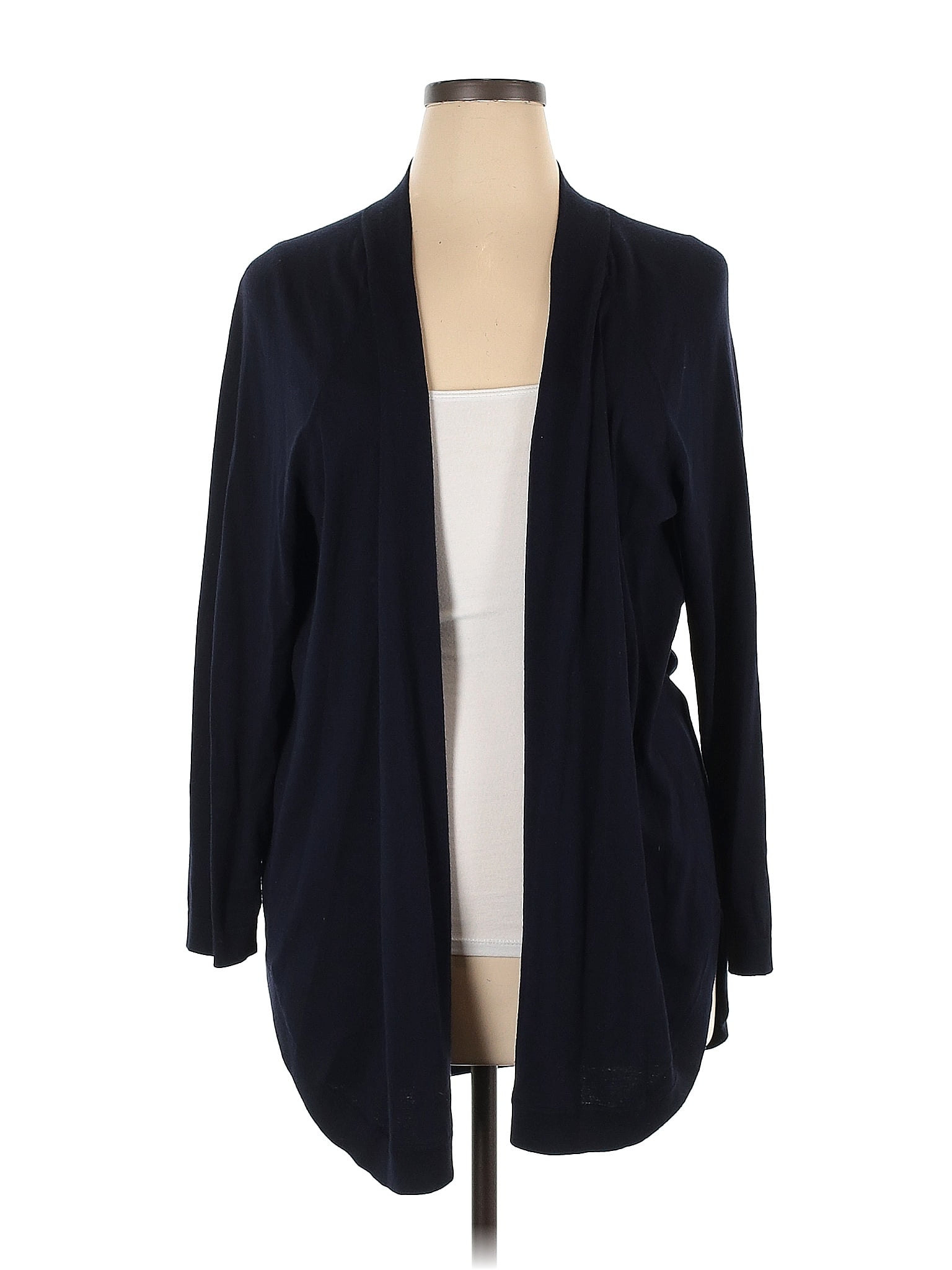 Talbots Color Block Solid Navy Blue Cardigan Size 1X (Plus) - 62% off ...