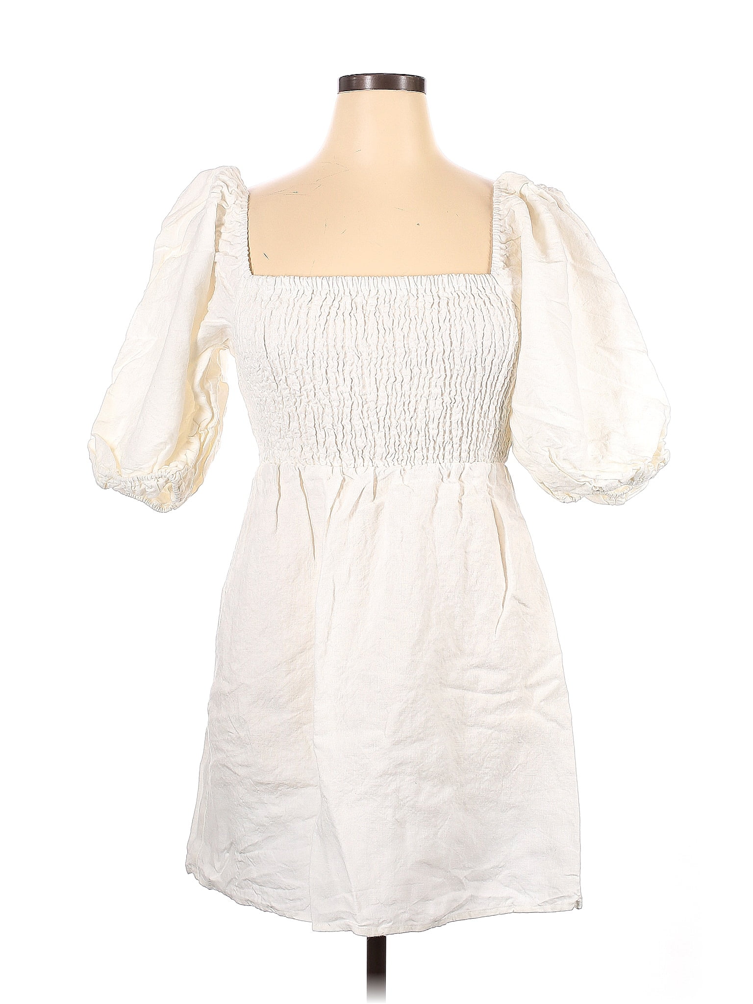 Tuckernuck 100 Linen Solid White Casual Dress Size Xl 64 Off Thredup