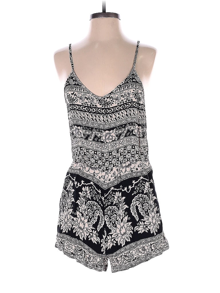 Angie 100% Rayon Multi Color Black Romper Size M - 56% off | thredUP