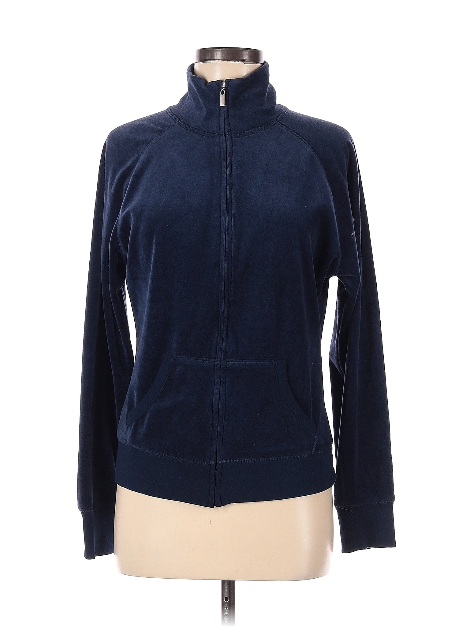 Cynthia Rowley Tjx Solid Navy Blue Track Jacket Size L 54 Off Thredup