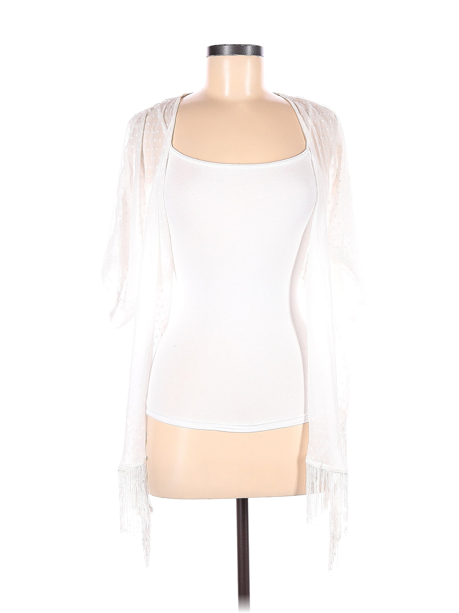 Cejon 100% Polyester Solid White Kimono One Size - 60% off | ThredUp