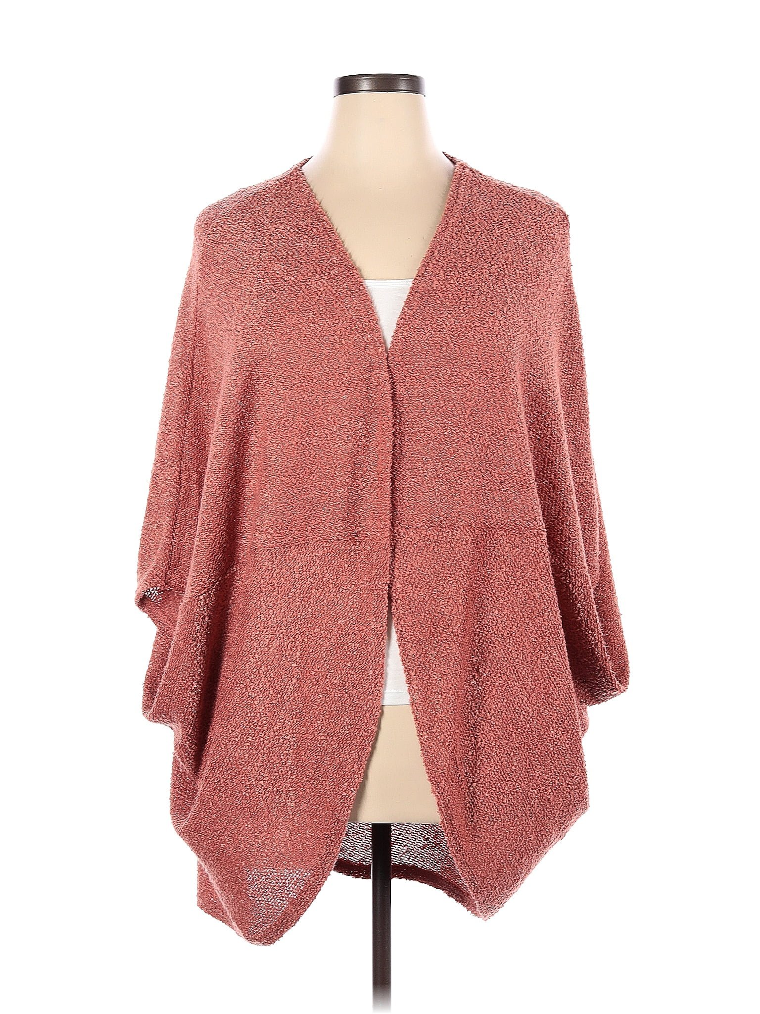 Nina Leonard 100% Polyester Color Block Marled Pink Red Cardigan Size ...