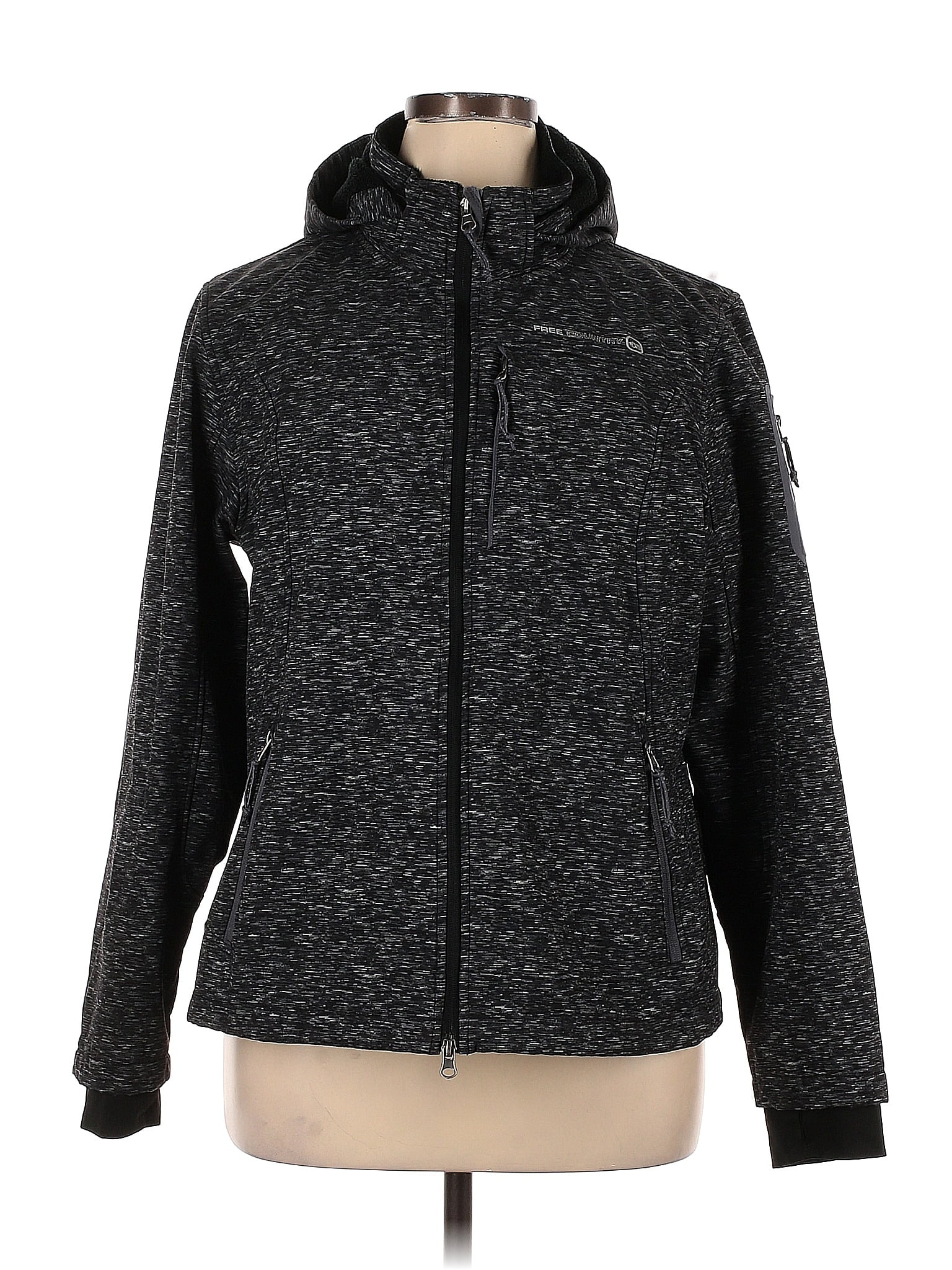 Free Country Solid Black Gray Jacket Size XL - 59% off | thredUP