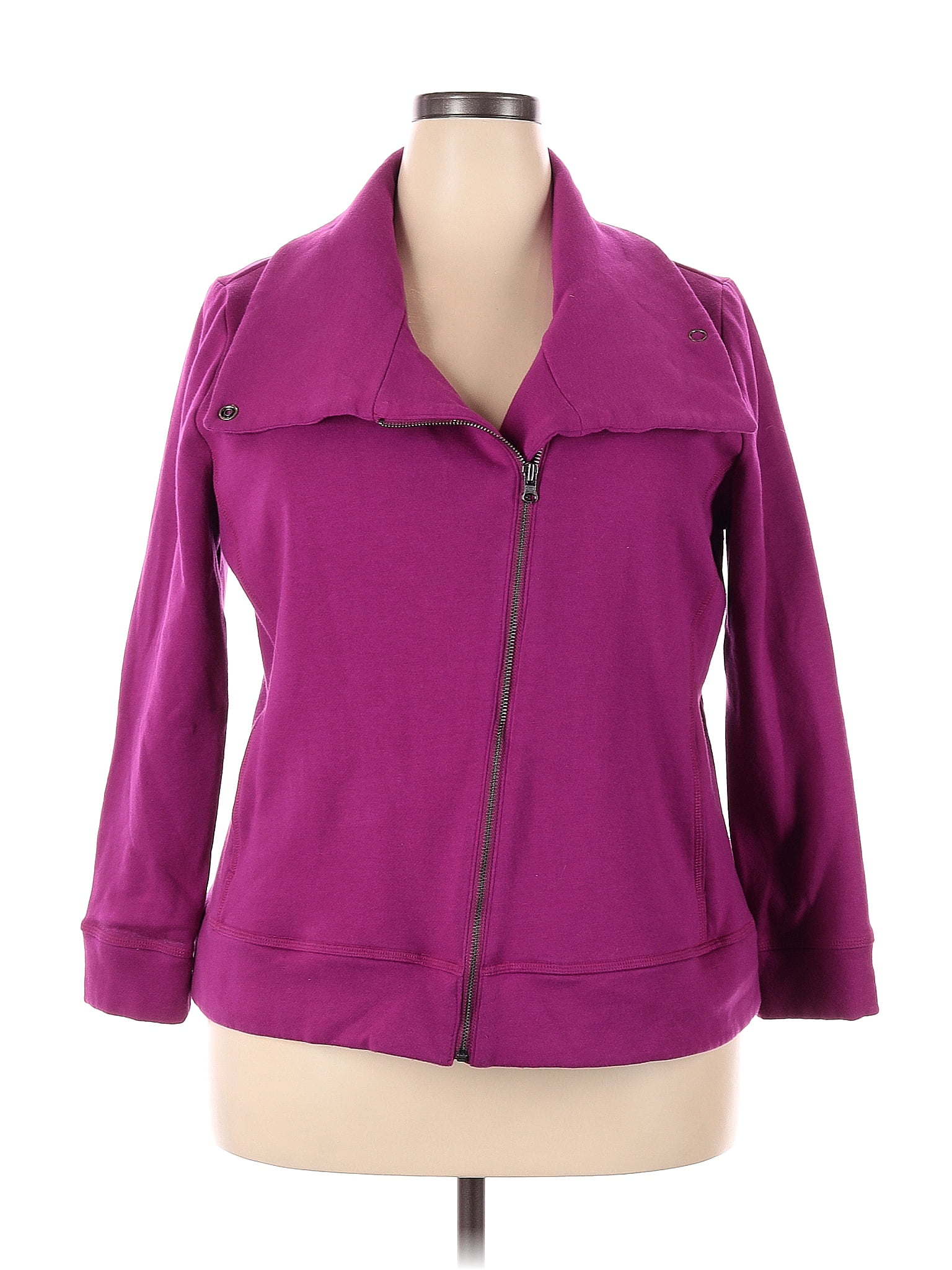 T by Talbots Solid Purple Jacket Size 2X (Plus) - 67% off | thredUP