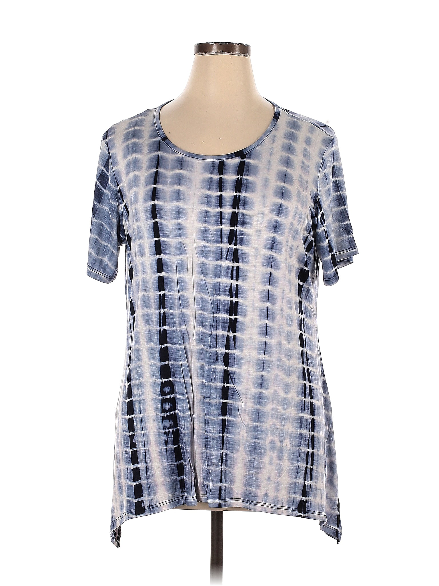Only Nine Tie-dye Multi Color Blue Short Sleeve T-Shirt Size 1X (Plus ...