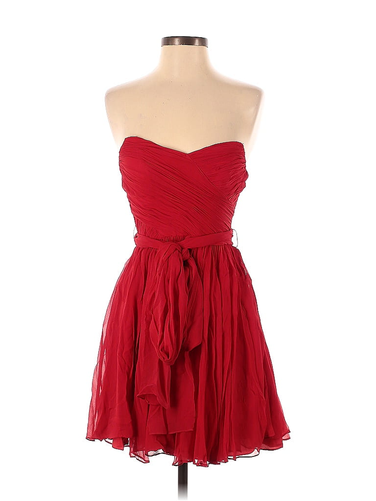 Jill Jill Stuart 100 Silk Solid Red Cocktail Dress Size 2 77 Off