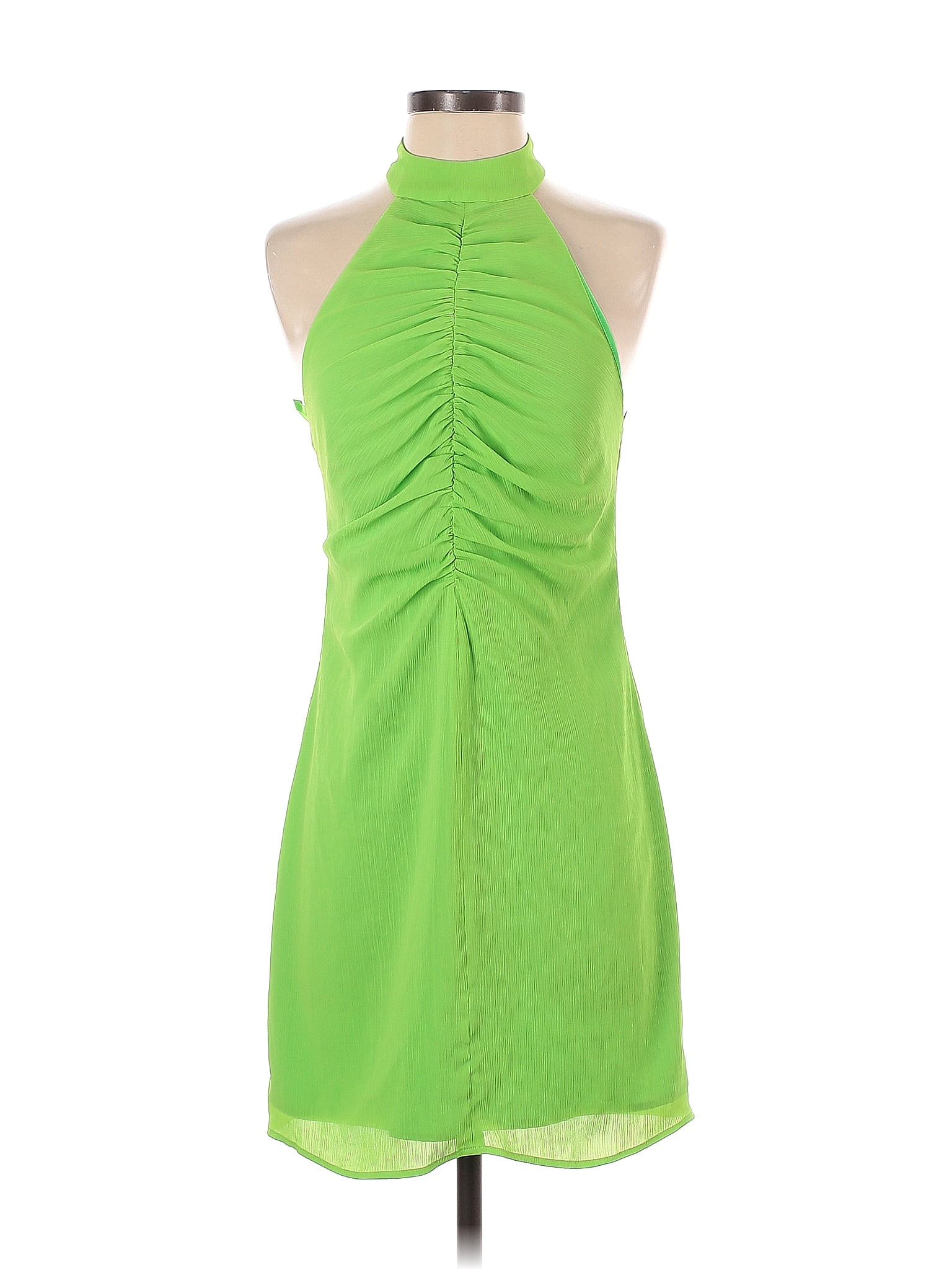 Staud 100 Polyester Solid Green Casual Dress Size 4 80 Off Thredup