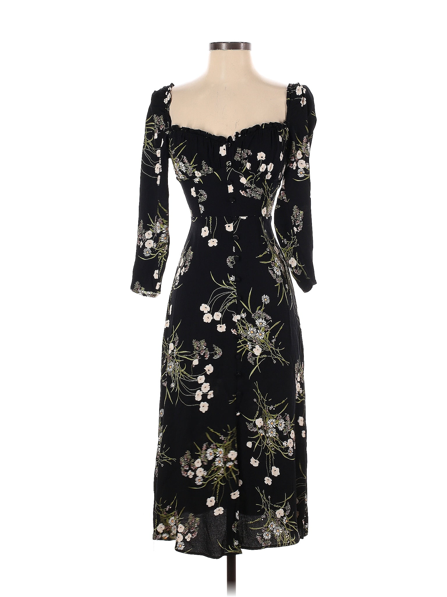 Reformation Floral Black Cocktail Dress Size 0 - 69% off | thredUP