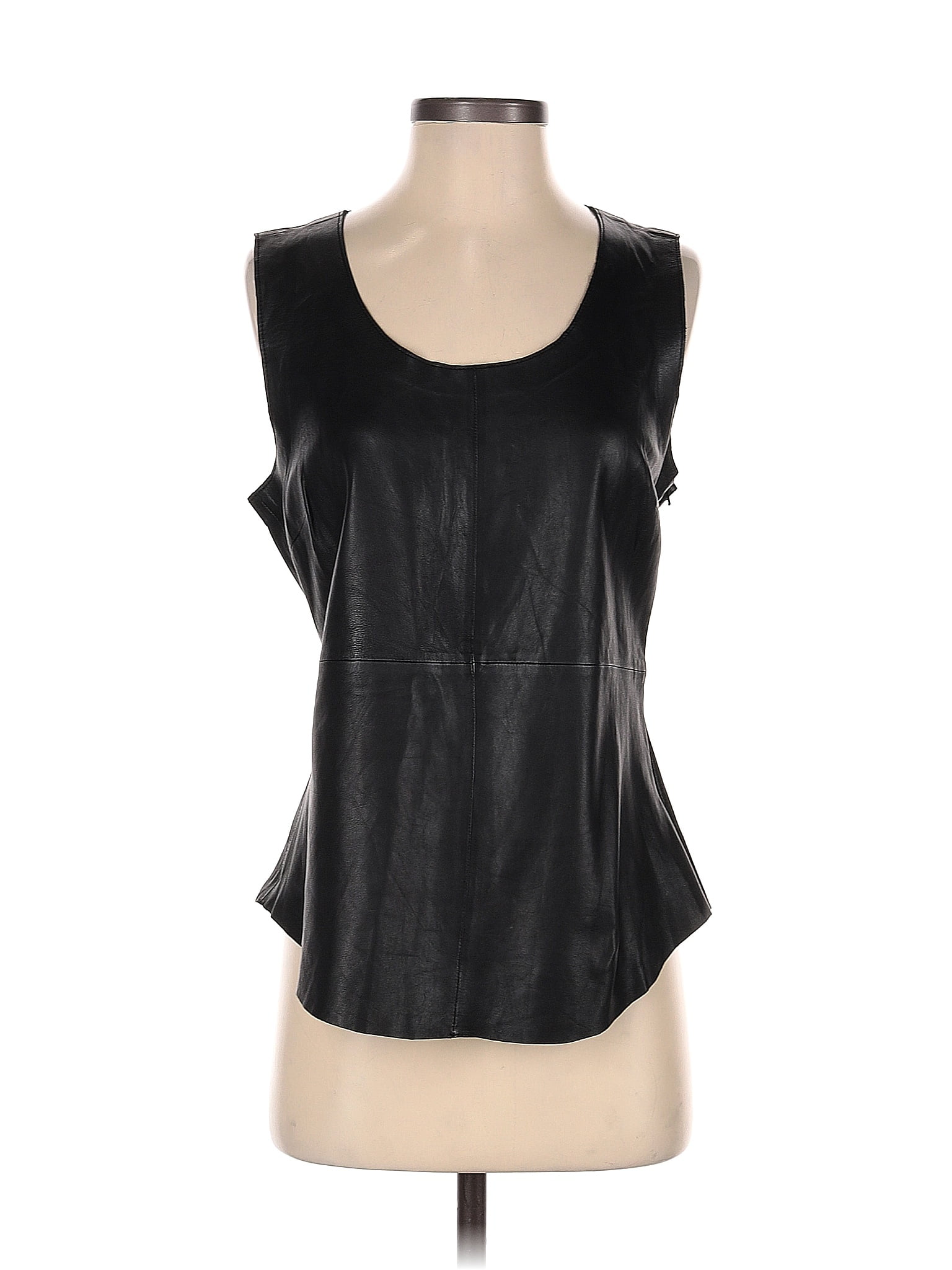 Leith 100% Leather Black Leather Top Size S - 76% off | ThredUp