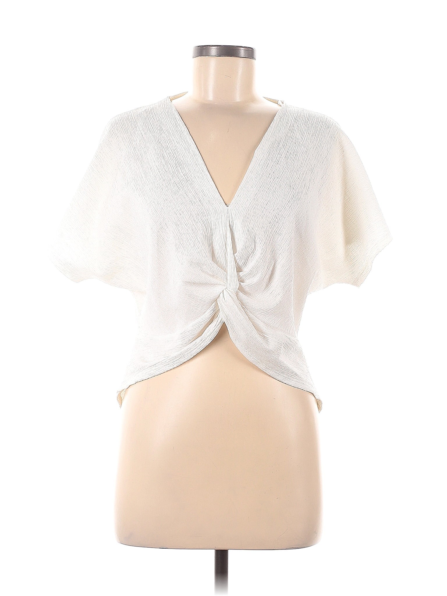 Zara W&B Collection White Ivory Short Sleeve Blouse Size M - 52% off ...