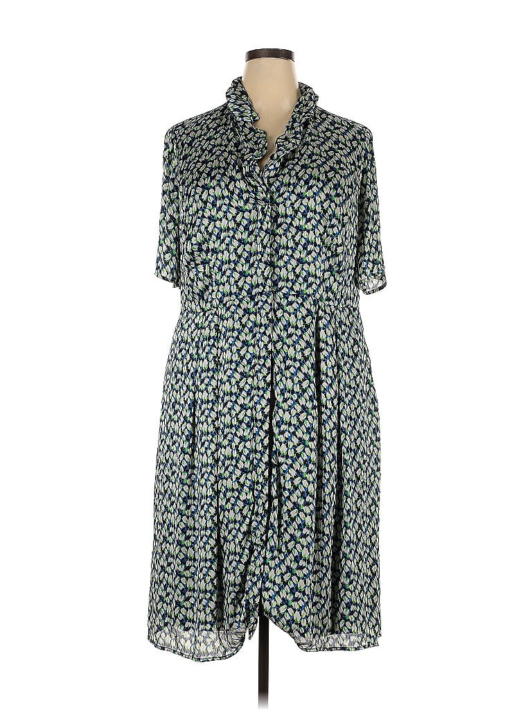 Jason Wu Collection 100% Polyester Multi Color Blue Printed Day Dress ...