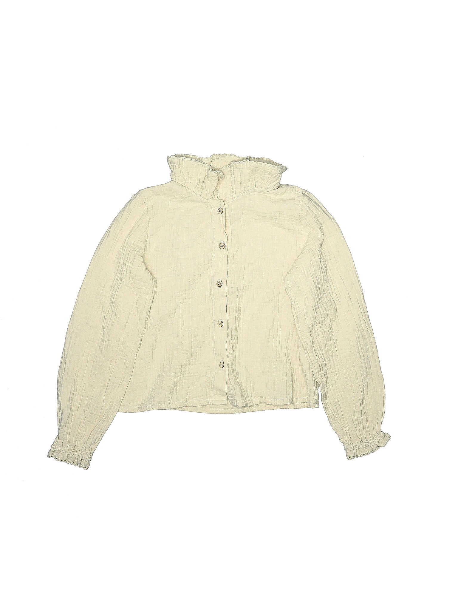 Rylee + Cru 100% Cotton Solid Ivory Long Sleeve Button-Down Shirt Size 10 - 12 - 76% off | thredUP