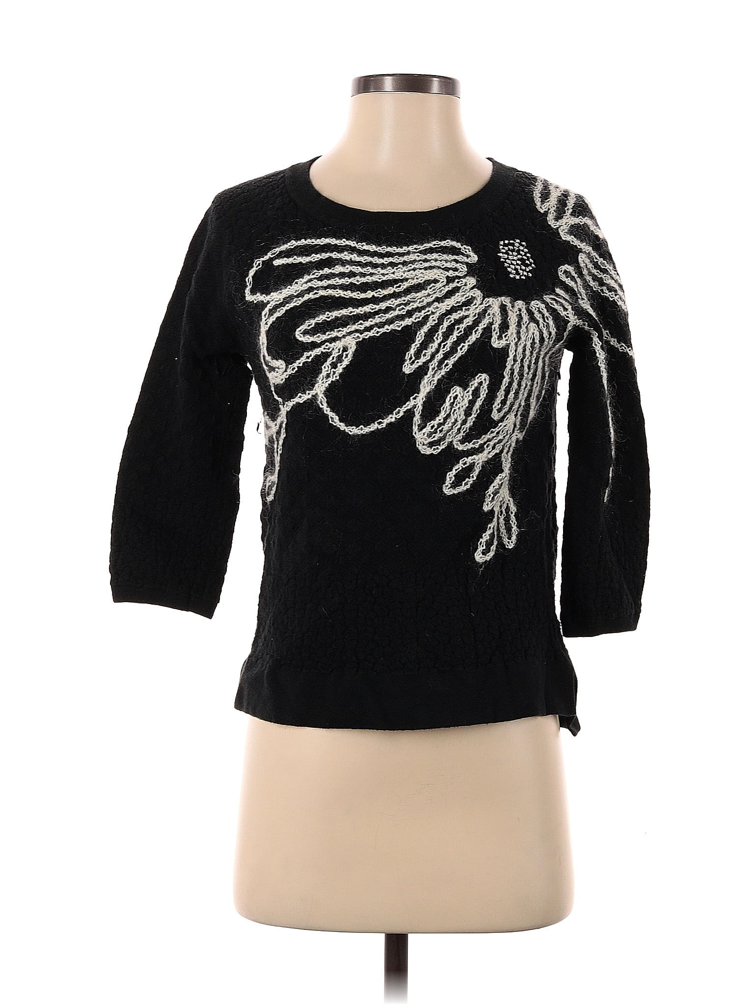 Field Flower Color Block Solid Black Pullover Sweater Size XS - 73% off ...