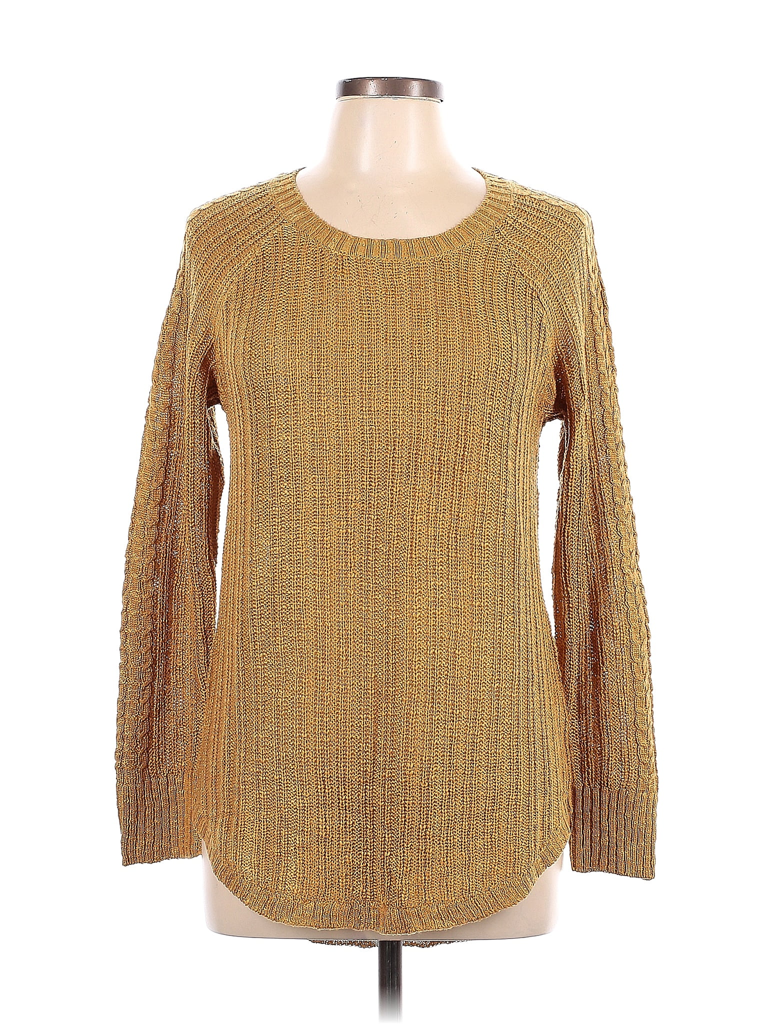 Pink Republic Color Block Solid Gold Pullover Sweater Size L - 78% off ...