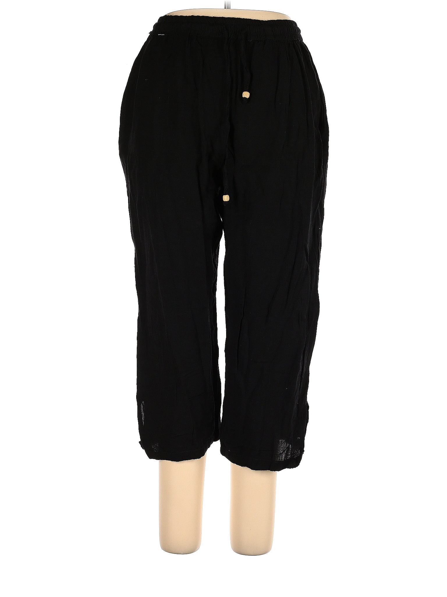 Raya Sun Solid Black Linen Pants Size XL - 50% off | thredUP