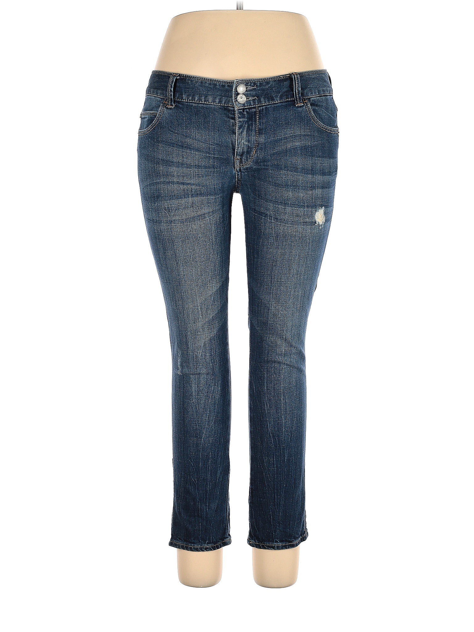 Express Solid Blue Jeans Size 16 - 72% off | thredUP