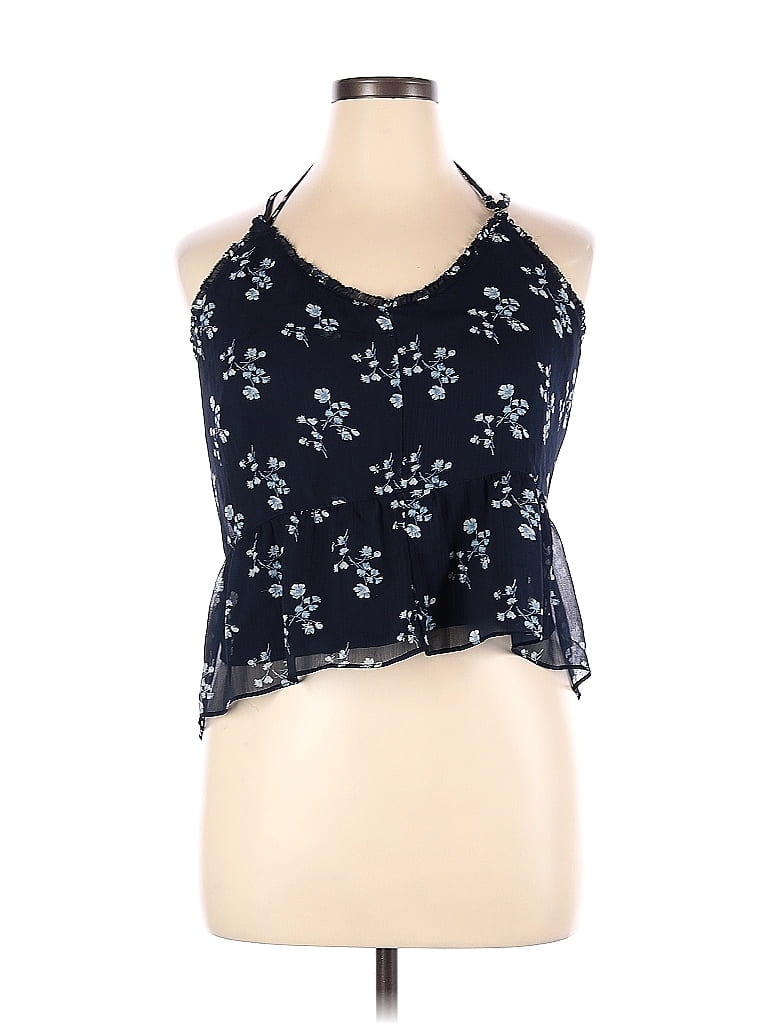 Abercrombie & Fitch 100% Polyester Blue Sleeveless Blouse Size XL - 71% ...