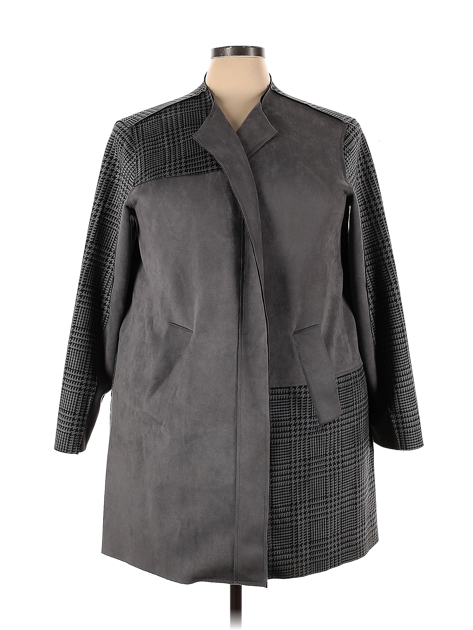 Cato Gray Leather Jacket Size 22 - 24 (Plus) - 45% off | thredUP