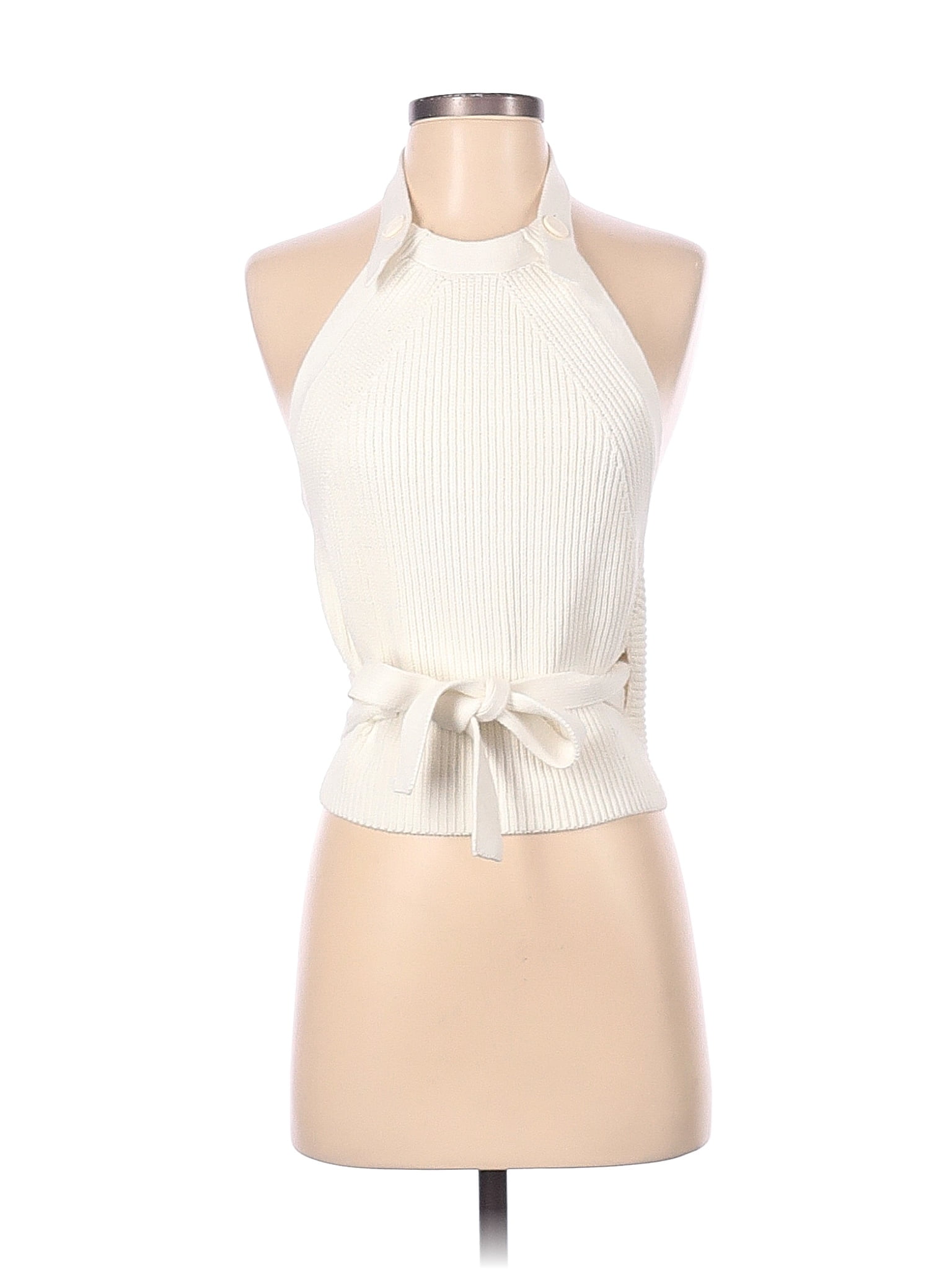 Helmut Lang 100% Cotton Ivory Halter Top Size S - 76% off | ThredUp