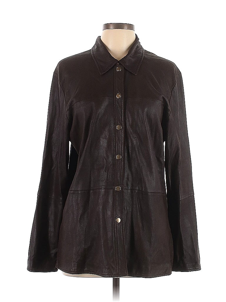 SAGUARO 100% Leather Solid Brown Leather Jacket Size L - 47% off | thredUP