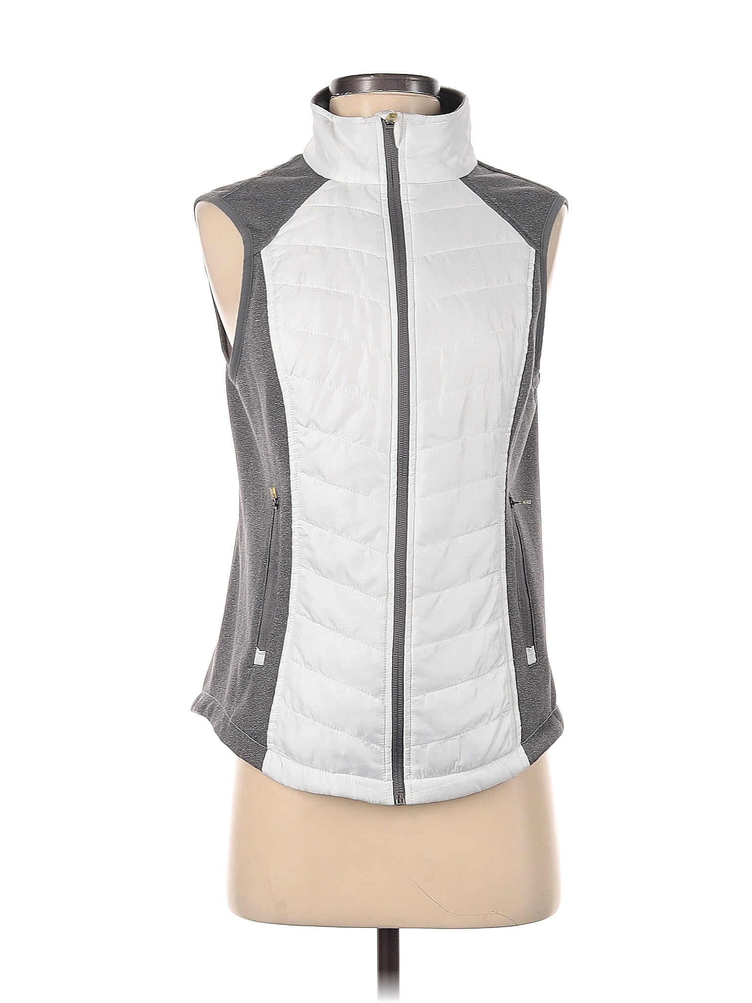 Marc New York by Andrew Marc Performance 100% Polyester Silver Vest ...