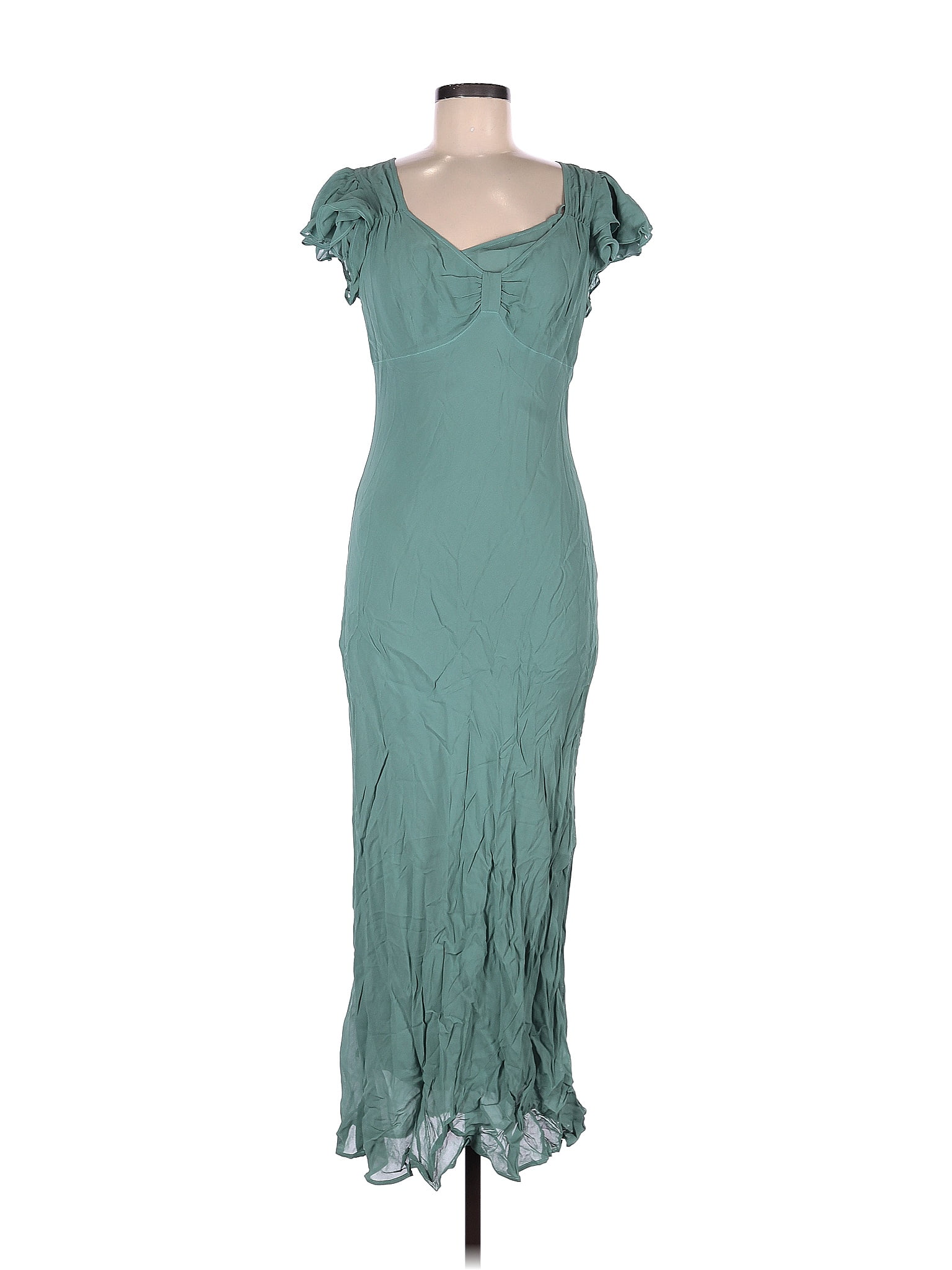 Reformation 100 Viscose Solid Teal Casual Dress Size M 66 Off Thredup