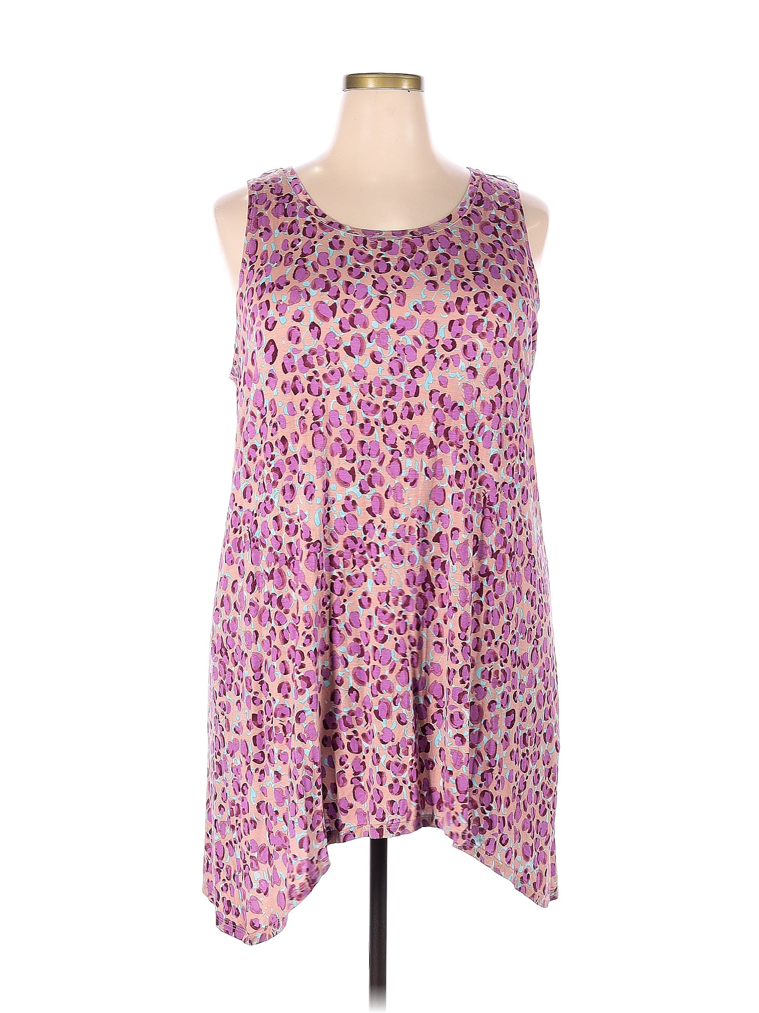 Logo By Lori Goldstein Multi Color Purple Tank Top Size 2x Plus 56