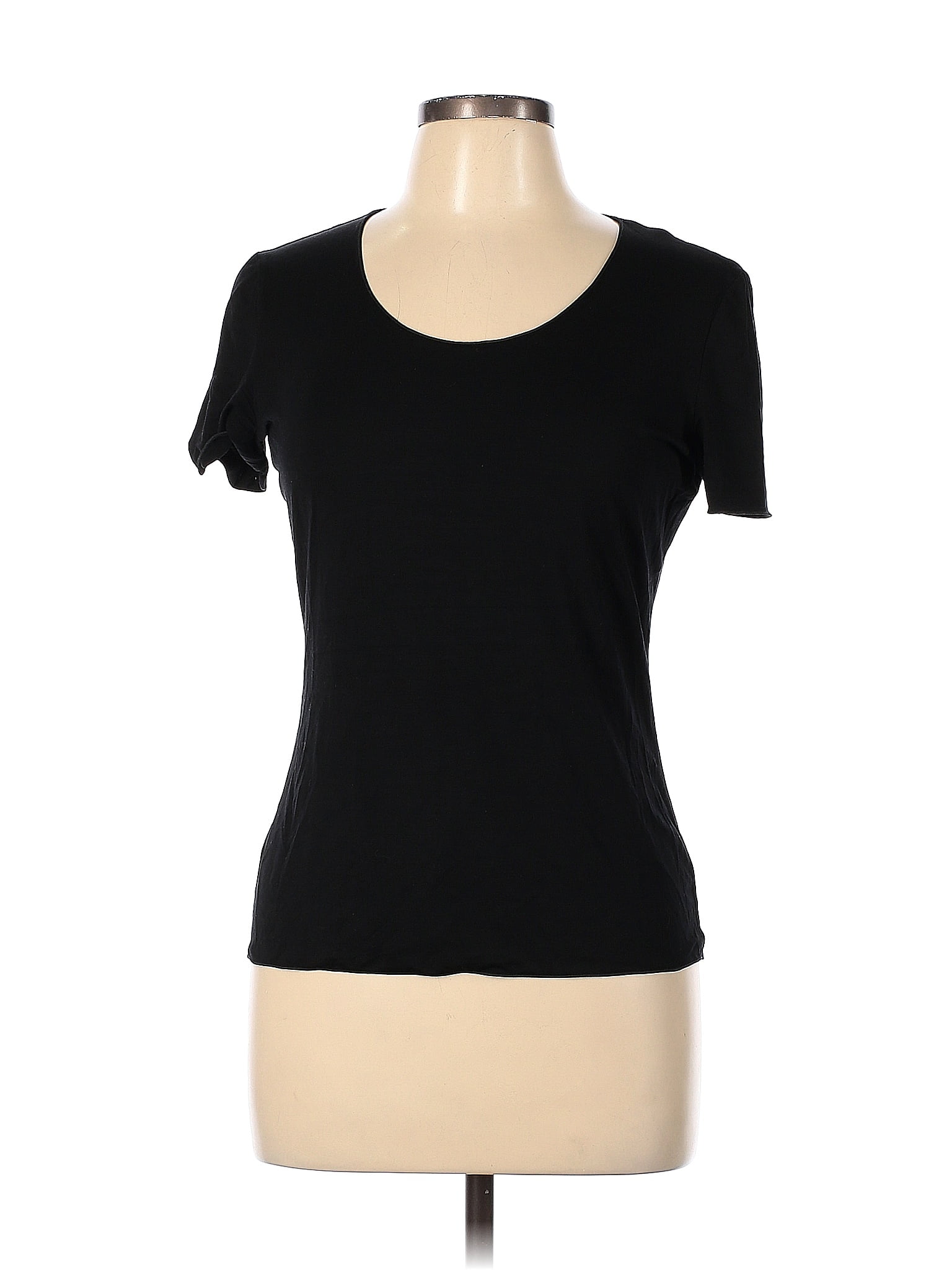Armani Collezioni Solid Black Short Sleeve T-Shirt Size 10 - 82% off ...