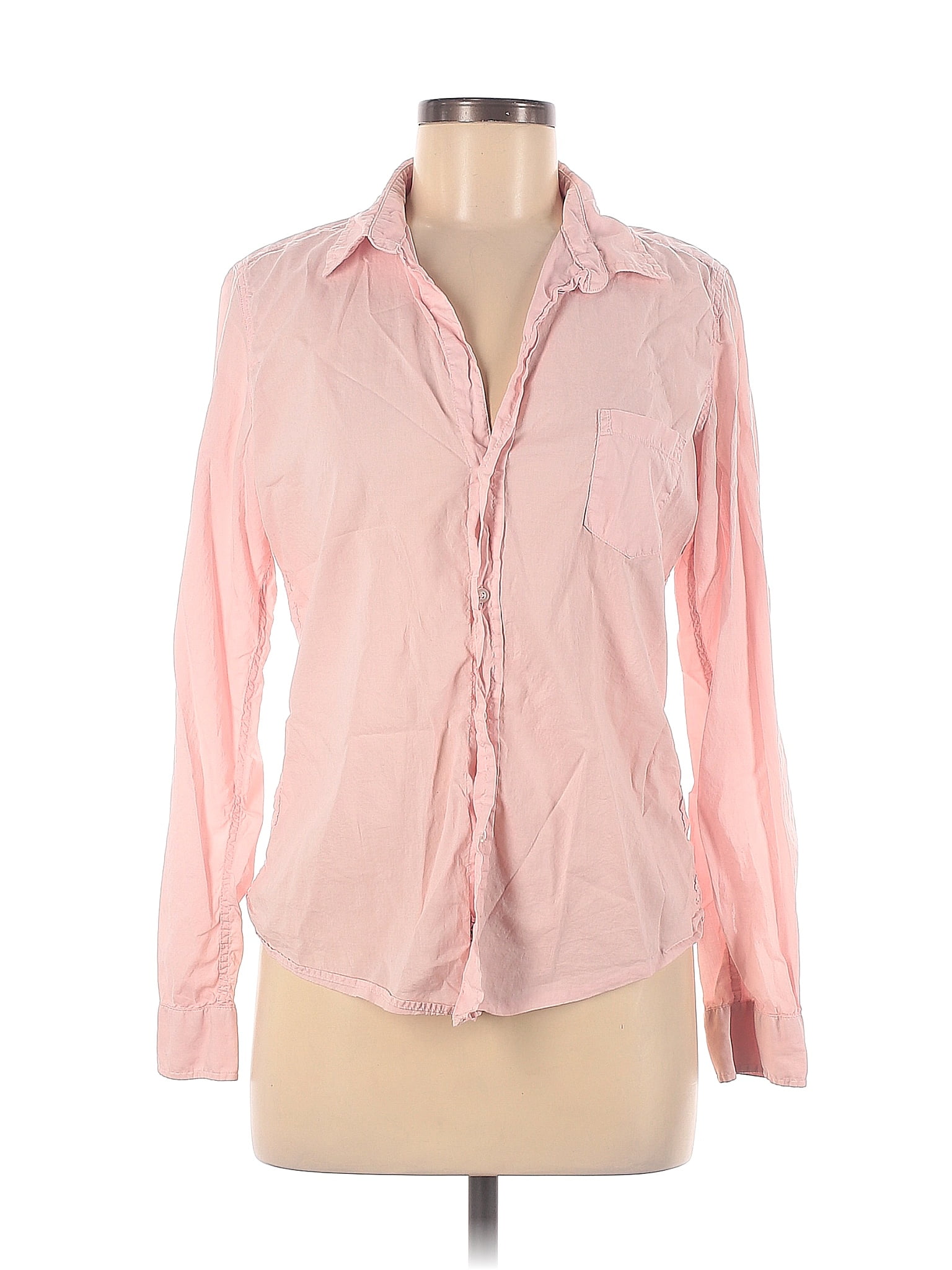 Frank & Eileen 100% Cotton Solid Pink Long Sleeve Blouse Size M - 78% off | thredUP