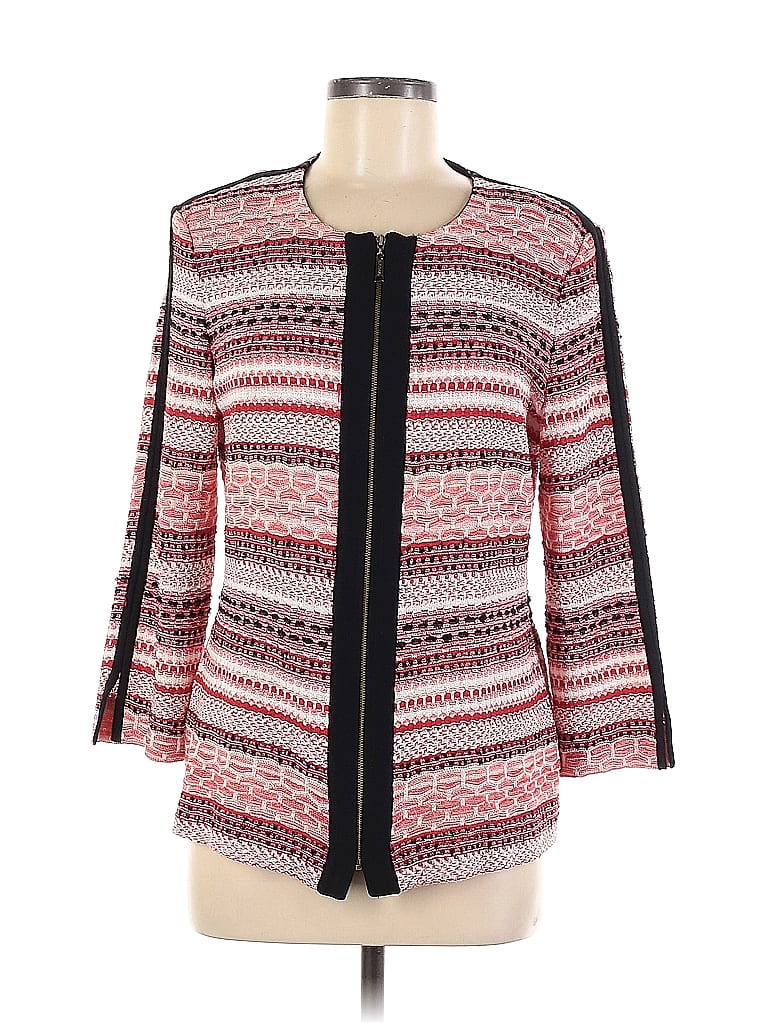 misook Color Block Stripes Red Jacket Size M - 84% off | thredUP